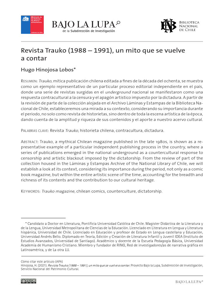 Revista Trauko (1988-1991), Un Mito Que Se Vuelve A Contar | PDF ...