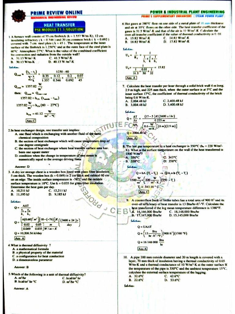 Heat Transfer Solutions | PDF