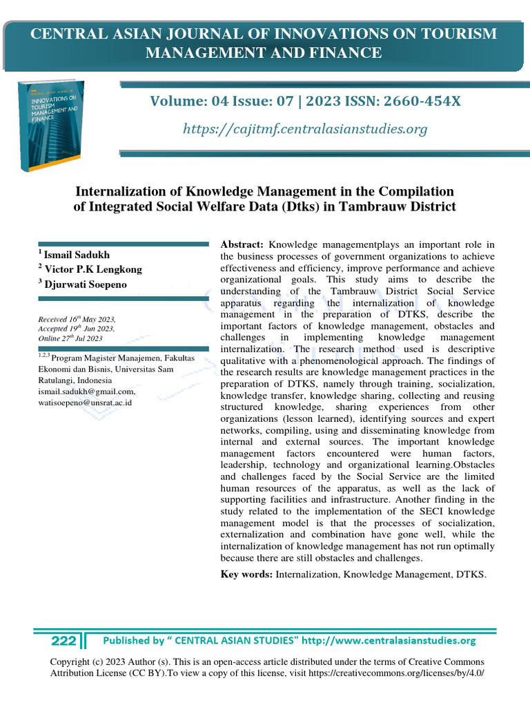 Internalization of Knowledge Management in The Compilation of ...