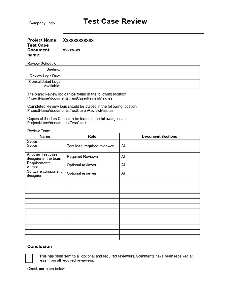 Test Case Review Template | PDF