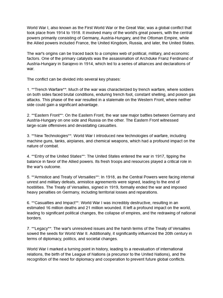 WW1 | PDF