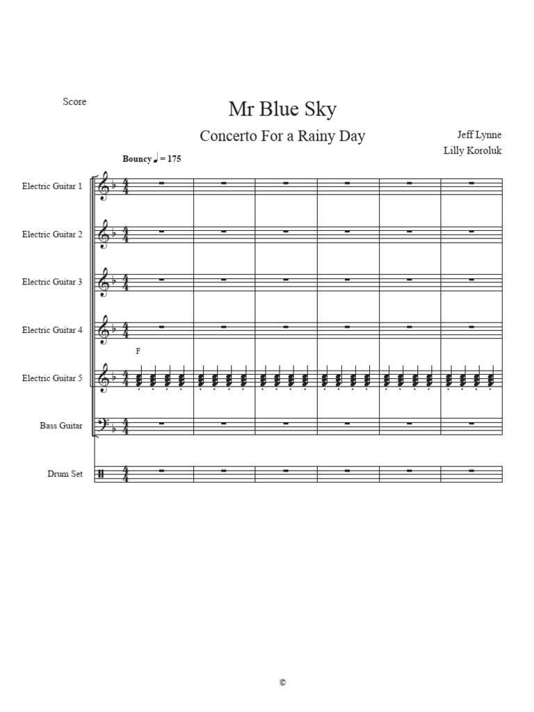 Mr. Blue Sky Guitar Band Score - Score | PDF | Popular Music | Rock Music