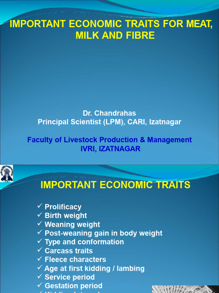 LPM-Unit III-8 Economic Traits Sheep - Goats | PDF | Sheep | Wool