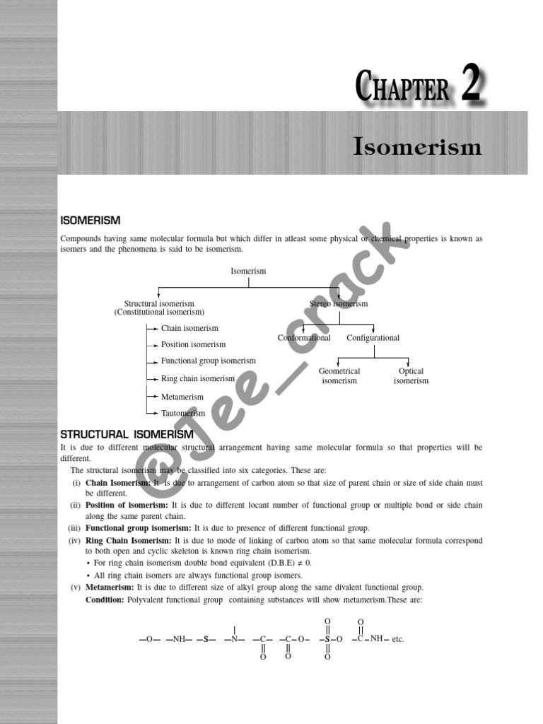 Isomerism Complete Chapter Notes For Iit-Jee | PDF | Conformational ...