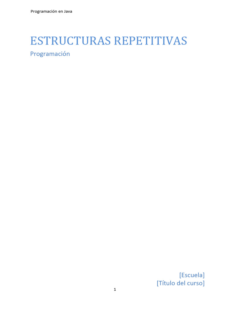 PRG - Q04 1 Estructuras Repetitivas y Bucles | PDF | Java (lenguaje de ...