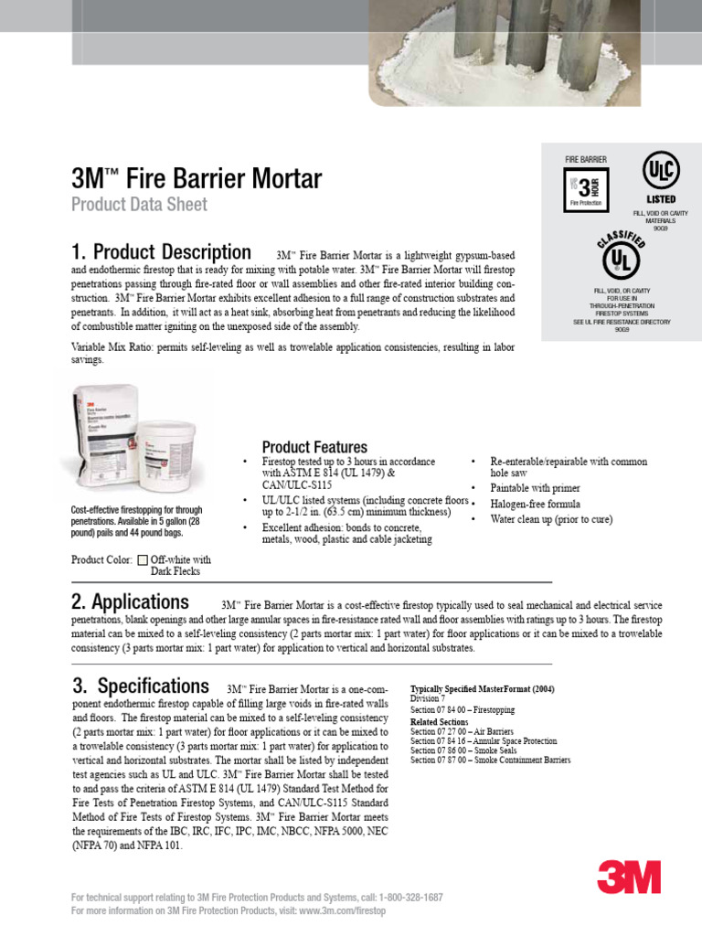 Mariam 3M Fire Barrier Mortar | PDF