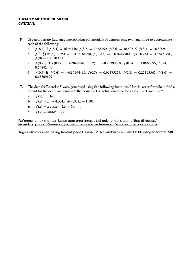 Tugas Metode Numerik 2 Pdf