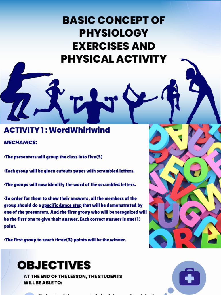 GROUP 1 BASIC CONCEPT OF PHYSIOLOGY EXERCISES AND PHySICAL ACTIVITY | PDF