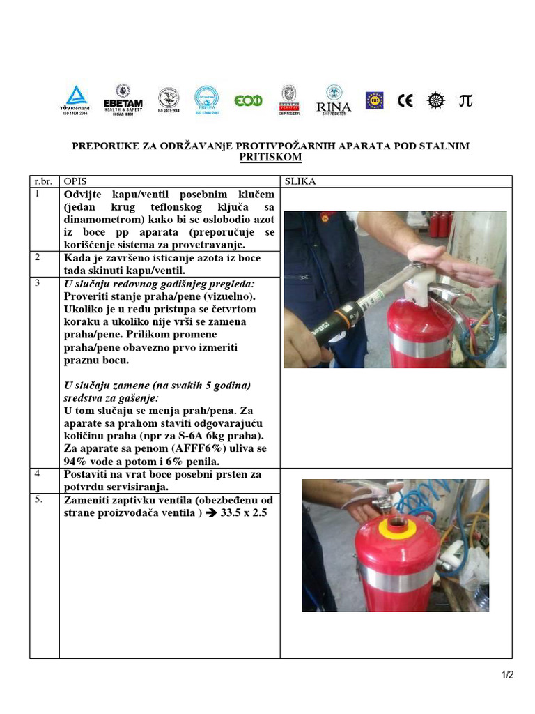 Preporuke Za Održavanje Aparata Pod Stalnim Pritiskom | PDF