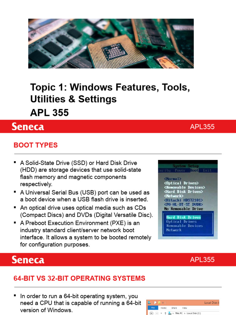 Topic 1 - Windows Features, Tools, Utilities & Settings | PDF