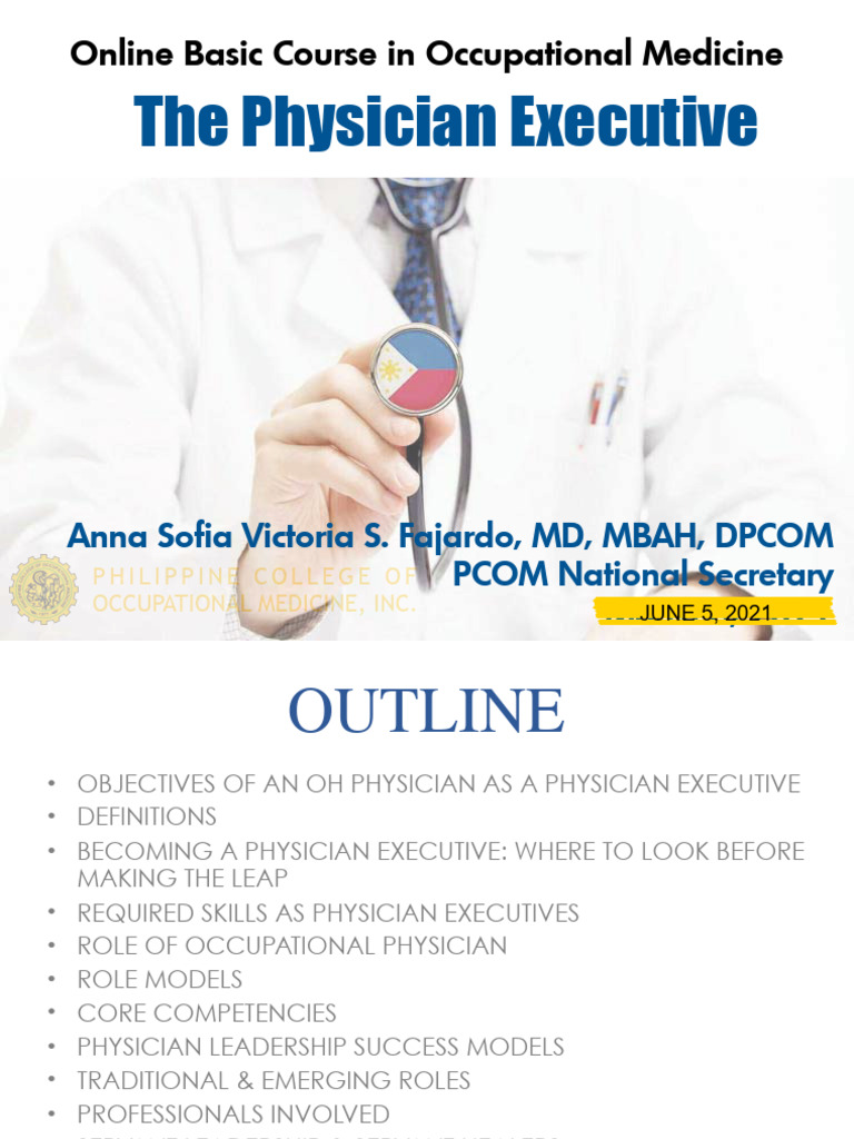 Pcom - Online Bcom - Physician Executive - Dr. Fajardo | PDF | Occupational Safety And Health ...