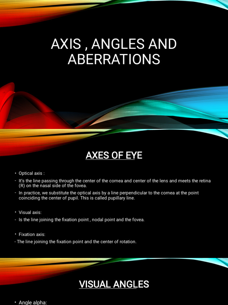 Axis, Angles and Aberrations | PDF
