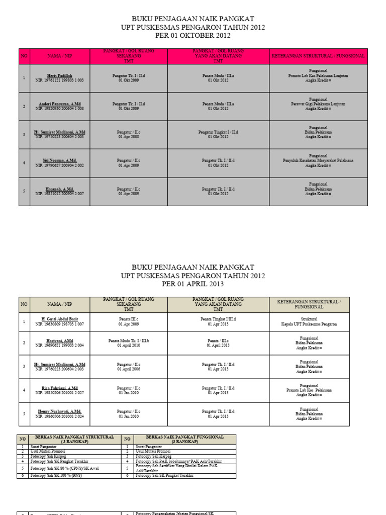 Buku Penjagaan Naik Pangkat | PDF