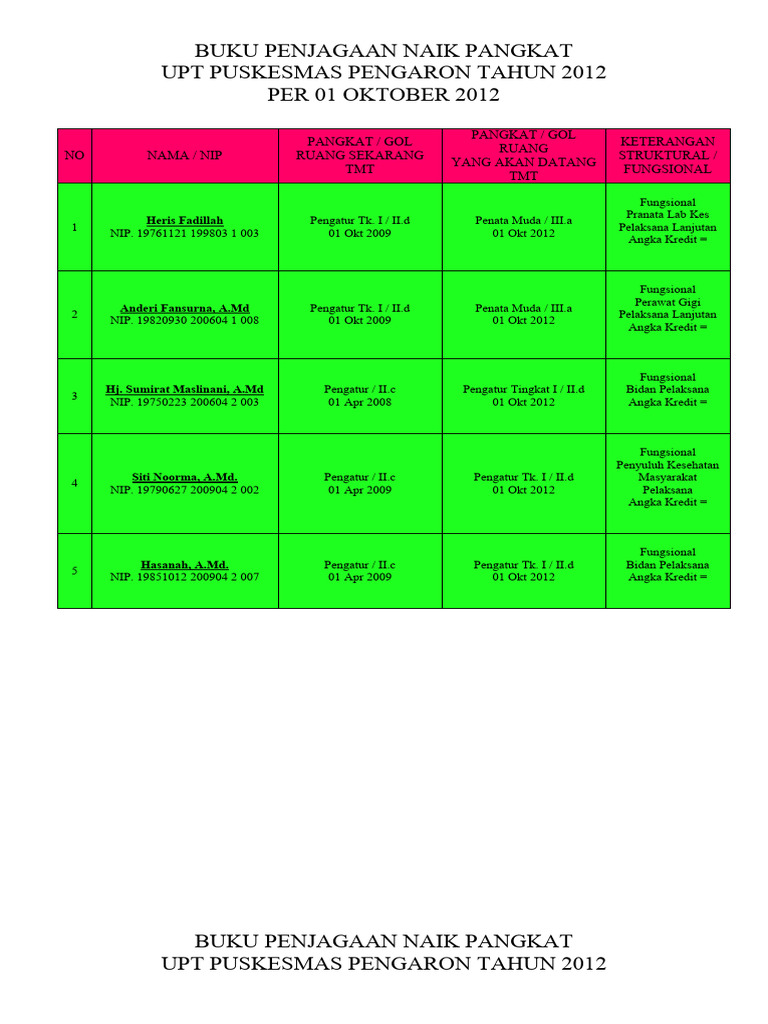 Buku Penjagaan Naik Pangkat | PDF
