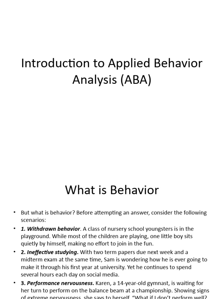 Introduction To Applied Behavior Analysis ABA 29092022 025909pm | PDF ...