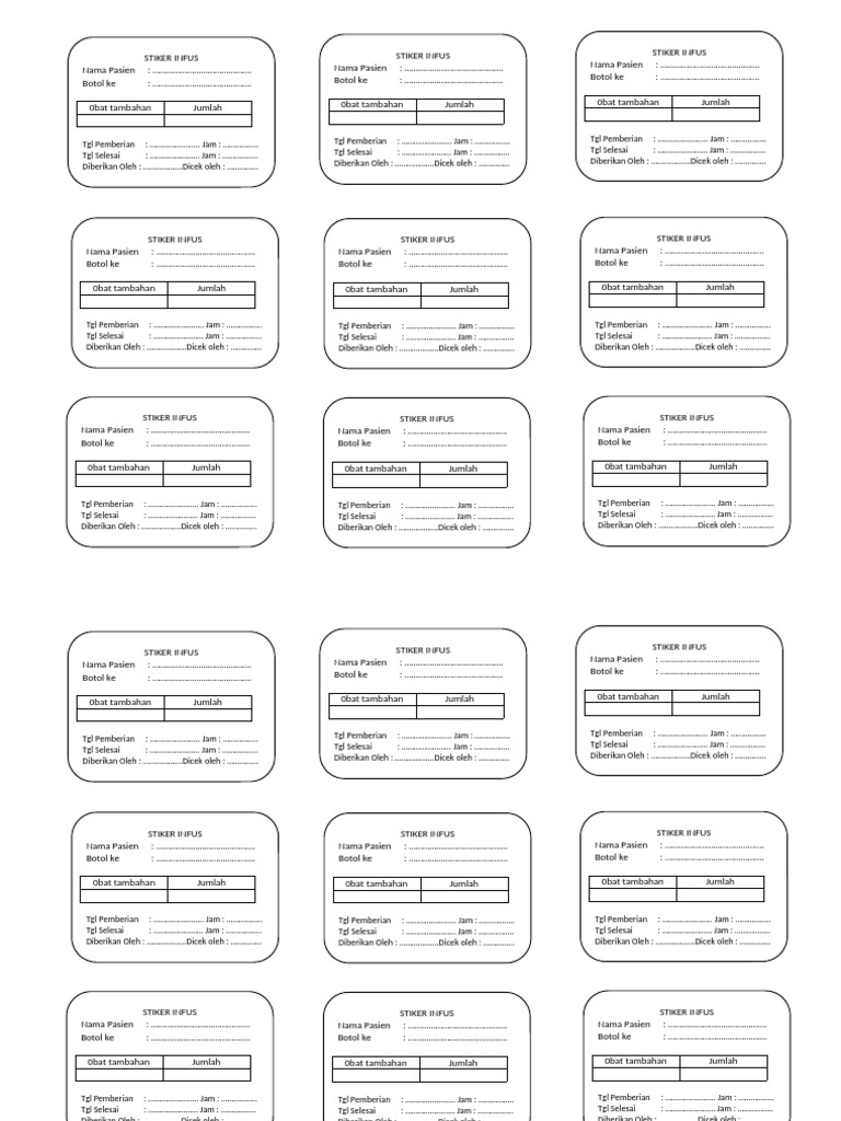 Stiker Infus New | PDF