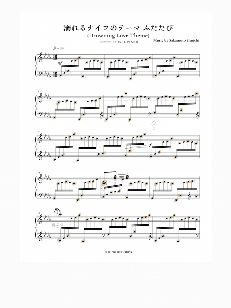 Drowning Love Theme - Piano | PDF