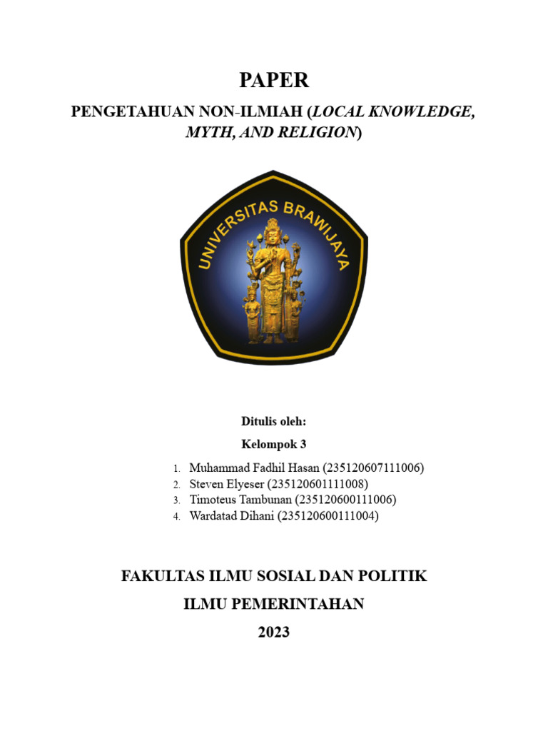 Paper Kel 3. Pengetahuan - Non-Ilmiah (Revisi Final) | PDF