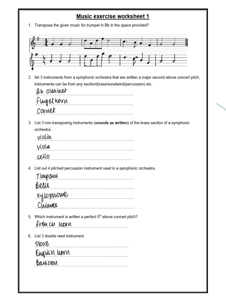 Revision Worksheet 1 Grade 9 Music | PDF | Clef | Musical Compositions