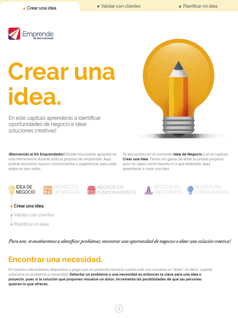 Crear Una Idea | PDF | Iniciativa empresarial