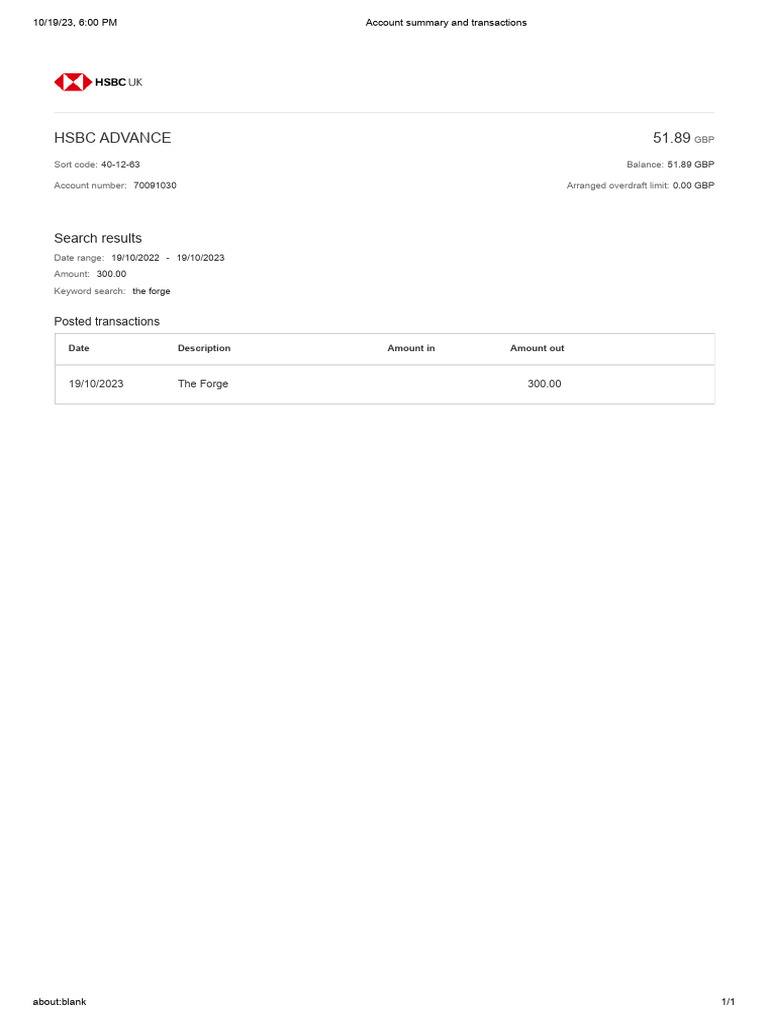 Account Summary and Transactions | PDF