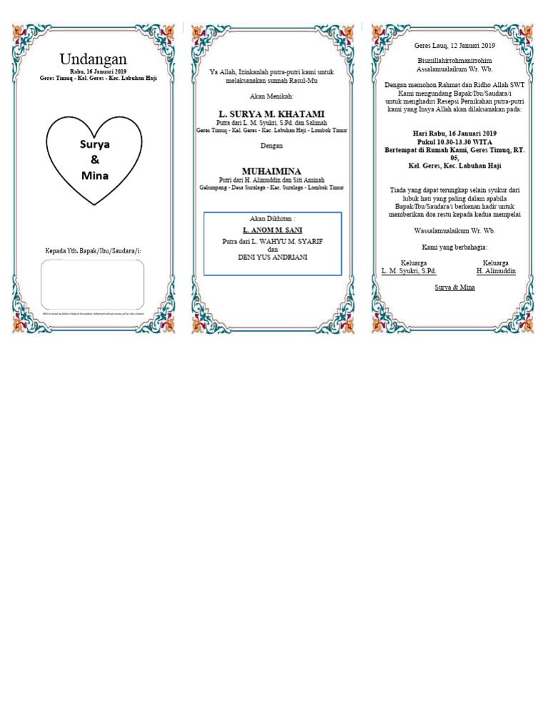 Undangan Nikah Tomi | PDF