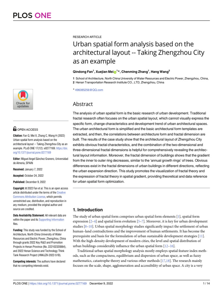 Urban Spatial Form Analysis Based On The Architectural Layout-Taking ...