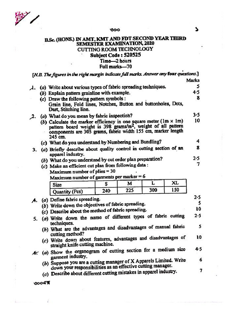 Cutting Room Questions 182 191 | PDF