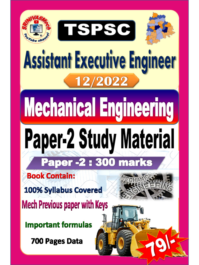 TSPSC AEE Mechanical Paper-2 Study Material by SRINIVASMech | PDF ...