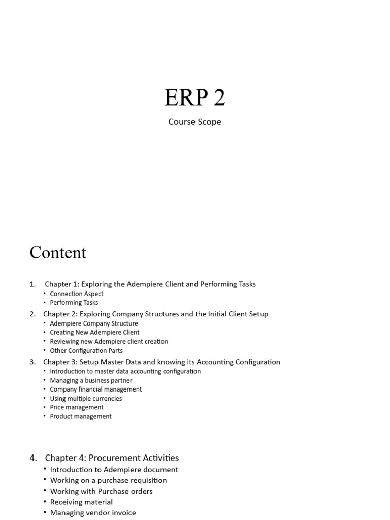 ERP 2 Scope | PDF | Computers