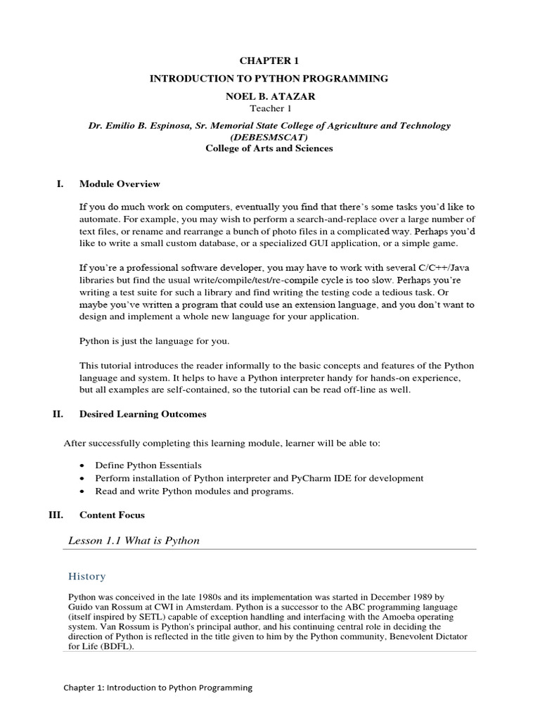 Chapter 1 - Introduction To Python Programming | Download Free PDF ... Chapter 1 - Introduction To Python Programming | Download Free PDF ...