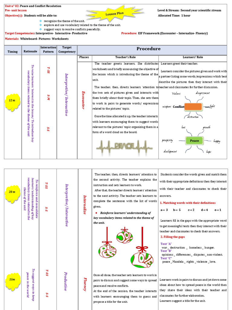 Make Peace - Lesson Plans | PDF