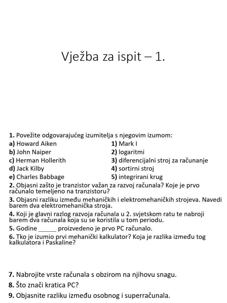 Vježba Za Ispit - 1 | PDF