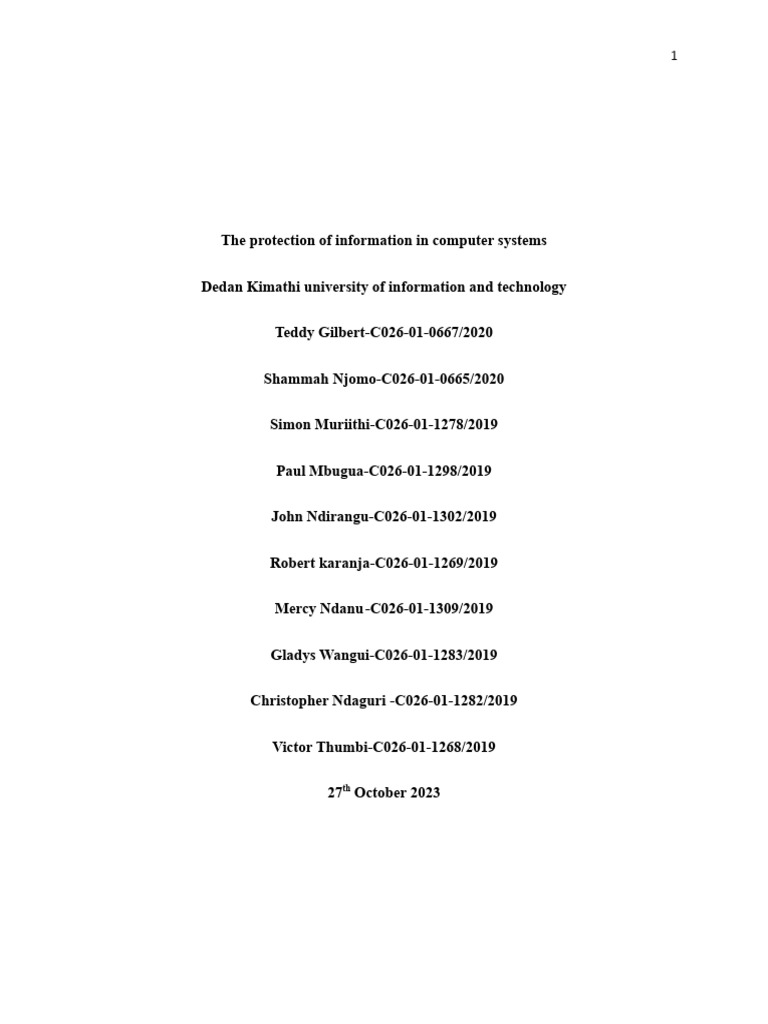 The Protection of Information in Computer Systems | PDF | Information ...