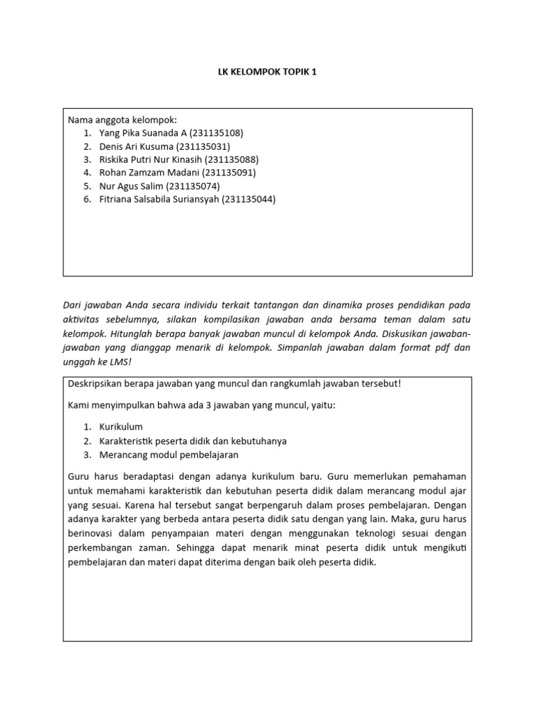LK Kelompok Topik 1-PPR | PDF