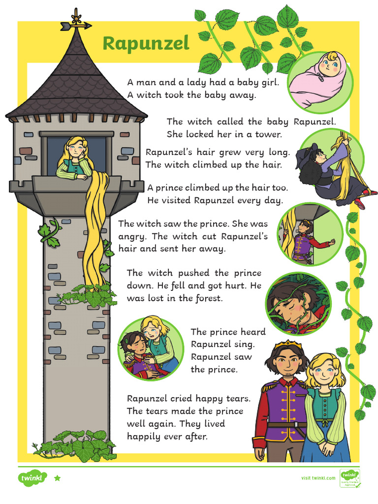Rapunzel Differentiated Reading Comprehension Activity | PDF | Rapunzel ...