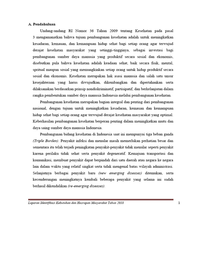 Laporan Identifikasi Kebutuhan Masyarakat | PDF