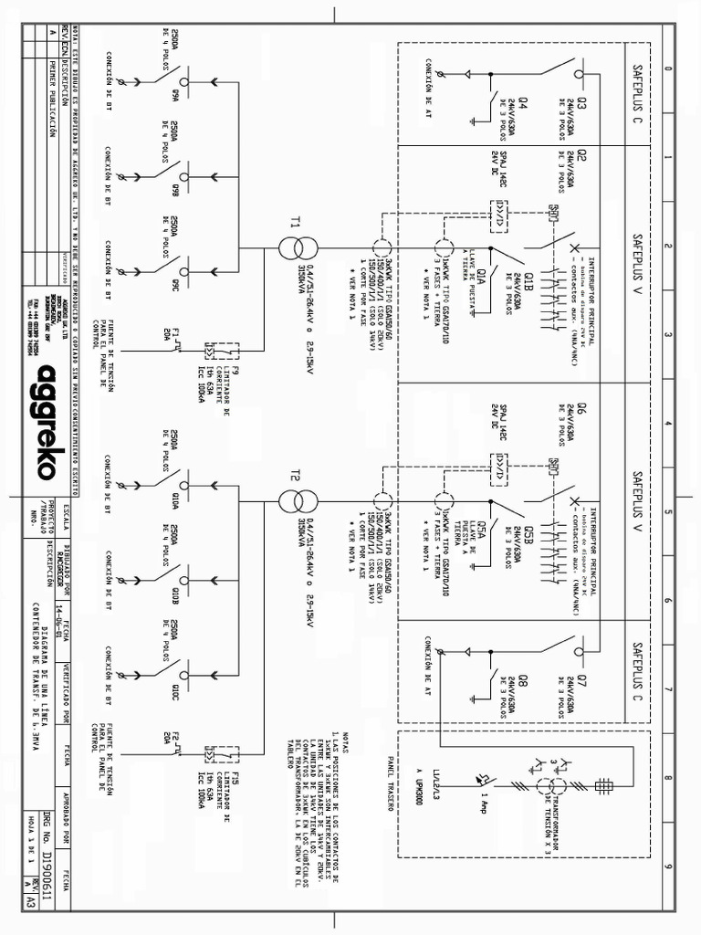 Diagrama de Una Linea Contenedor de Transf de 6.3 Mva | PDF