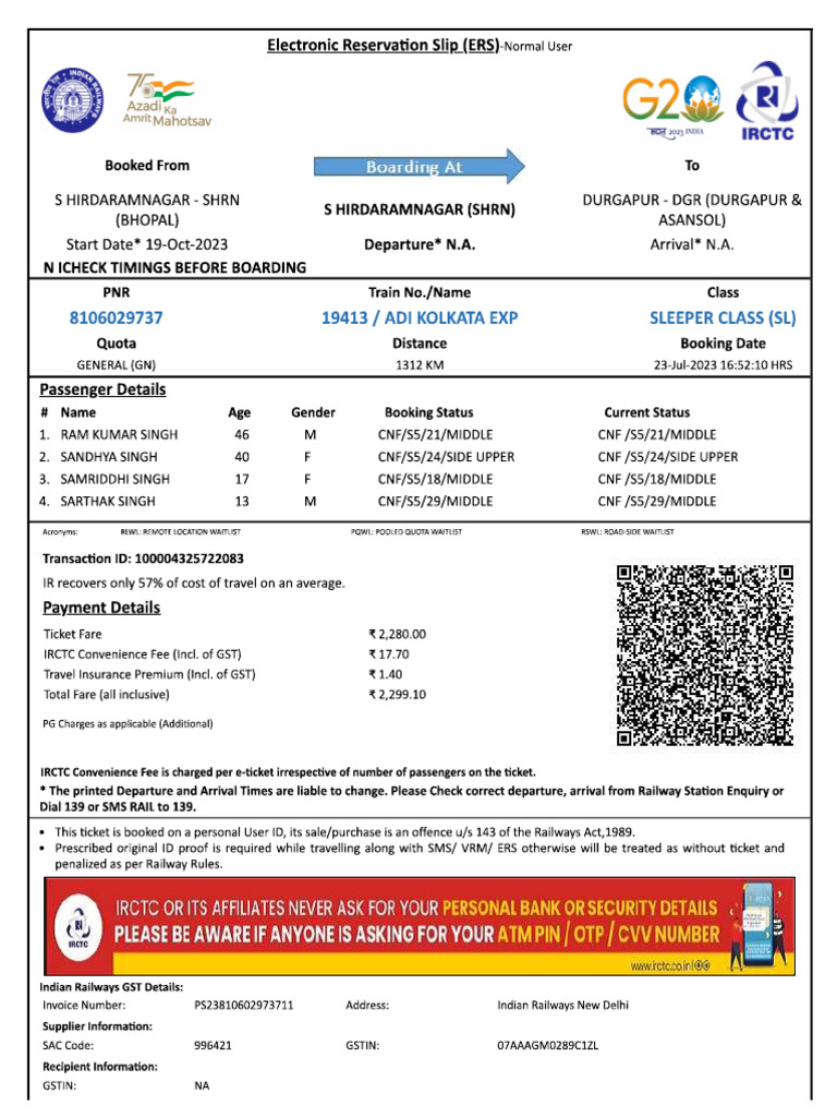 Ticket 19-10-2023 | PDF