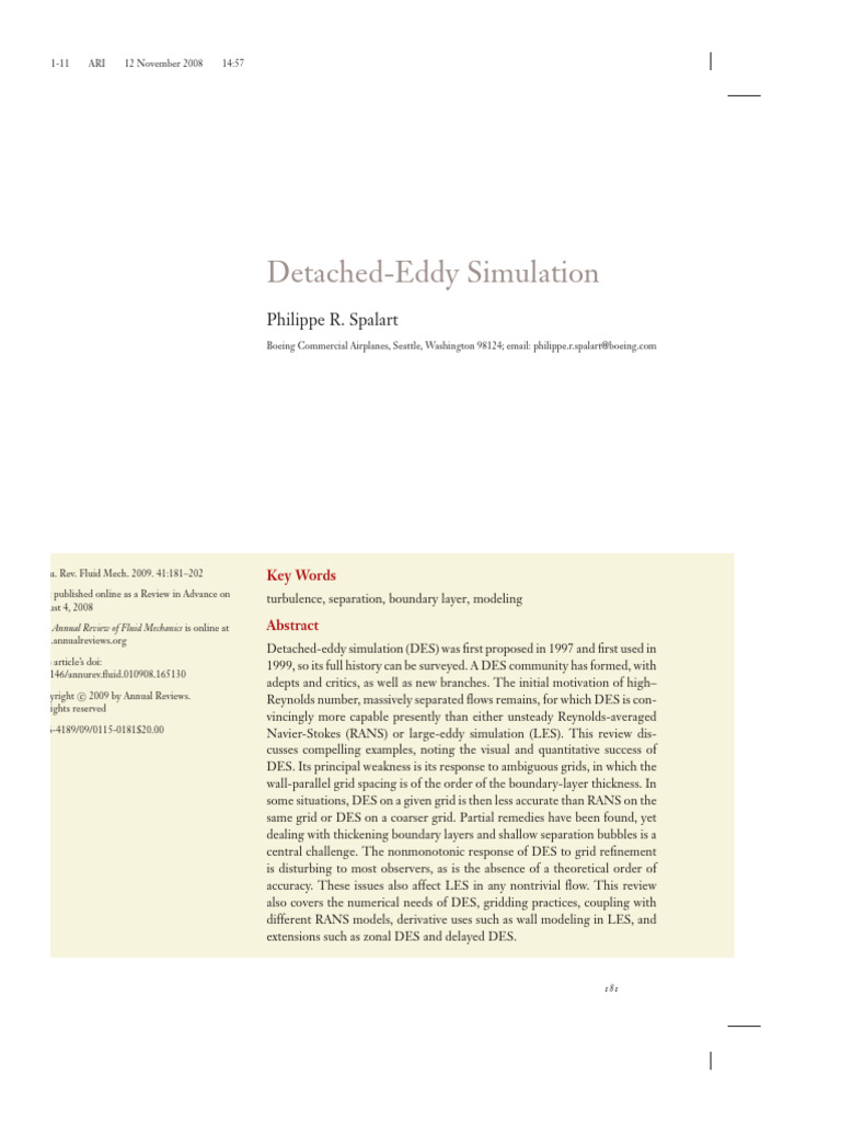 Detached-Eddy Simulation | PDF