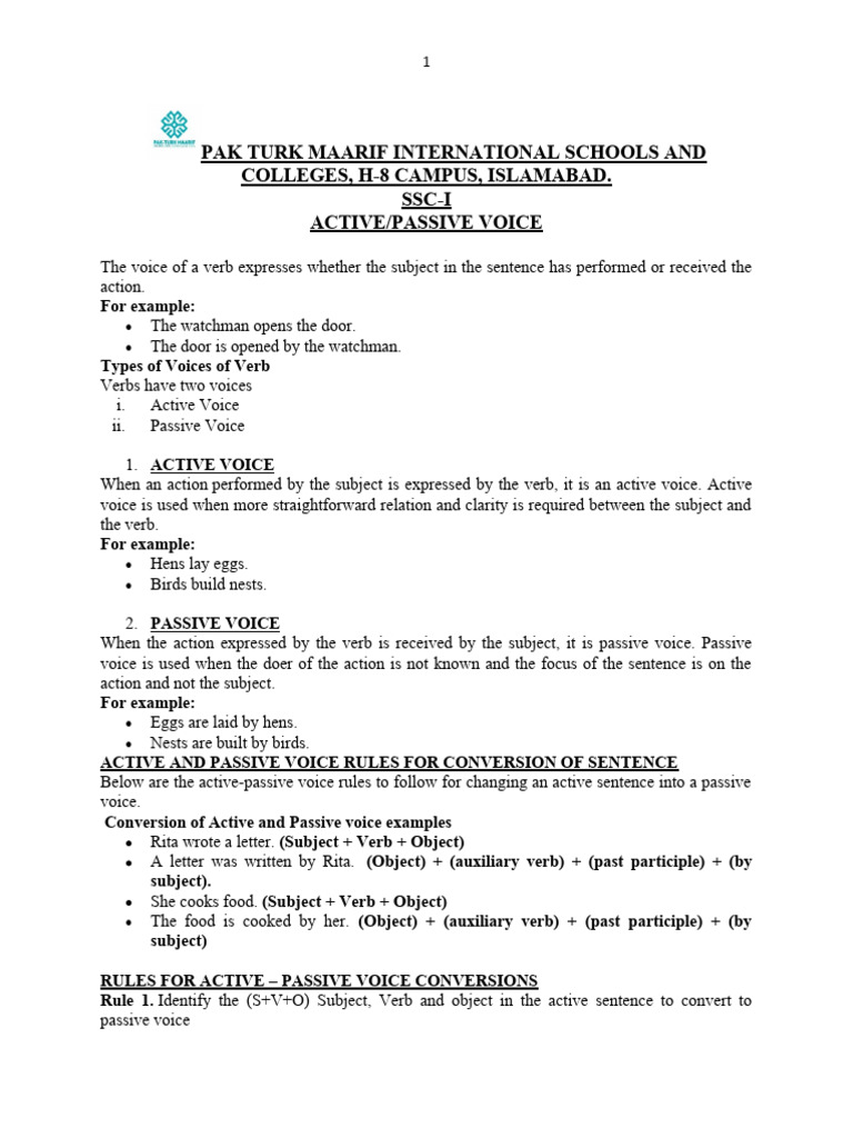 Active Passive Voice | PDF