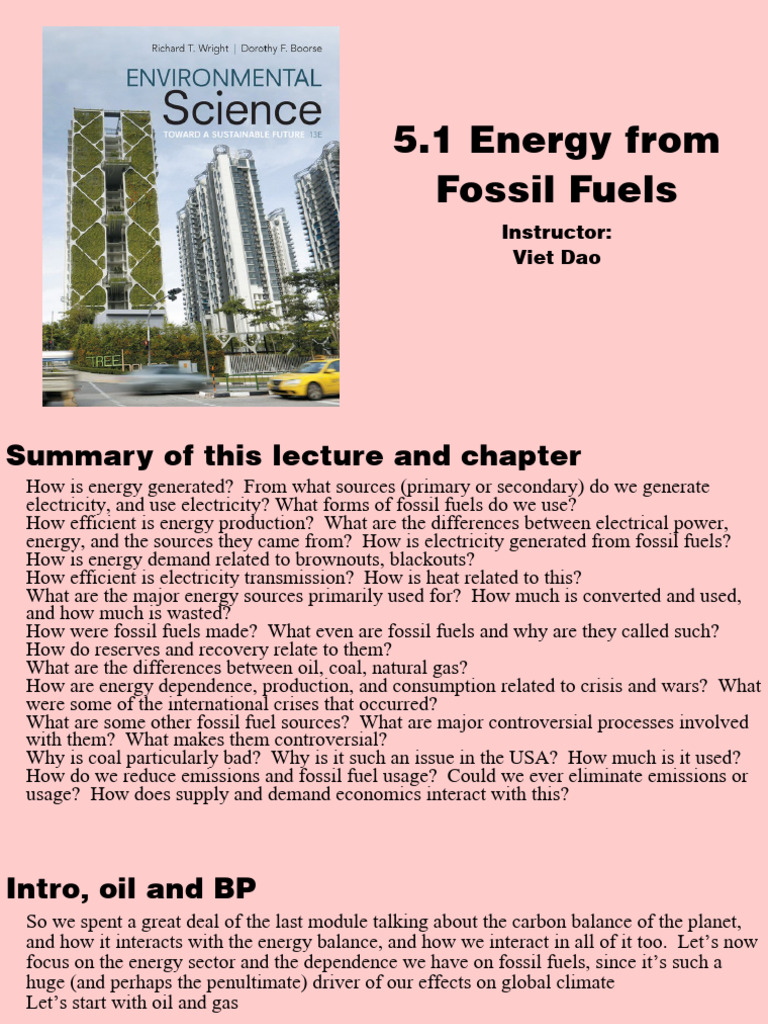 5.1 Energy From Fossil Fuels | PDF | Natural Gas | Petroleum