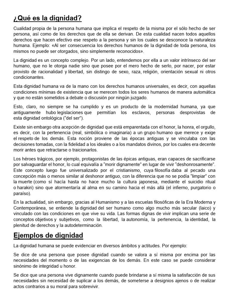 Dignidad | PDF | Moralidad | Humano
