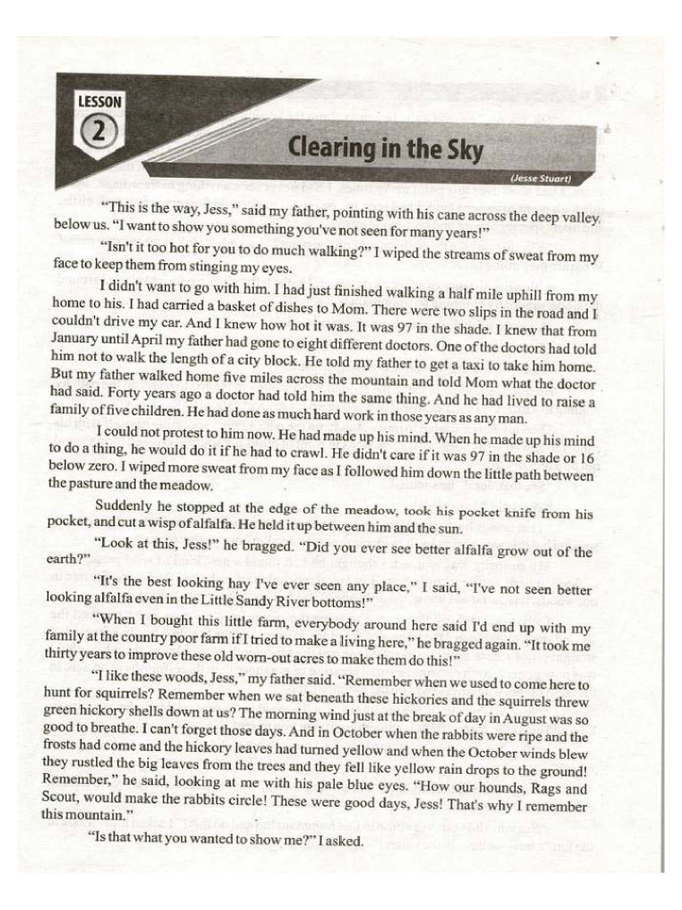 11th Class English CH 2 | PDF