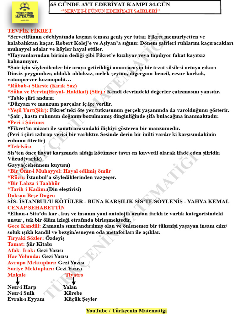 65günde Ayt Edebiyat Kampı34.Gün | PDF