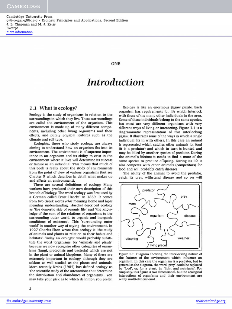 Introduction To Ecology | PDF