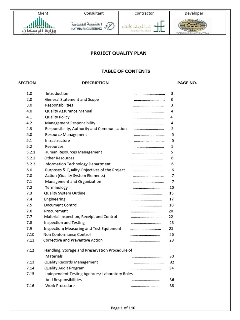Project Quality Plan | Download Free PDF | Quality Assurance | Audit