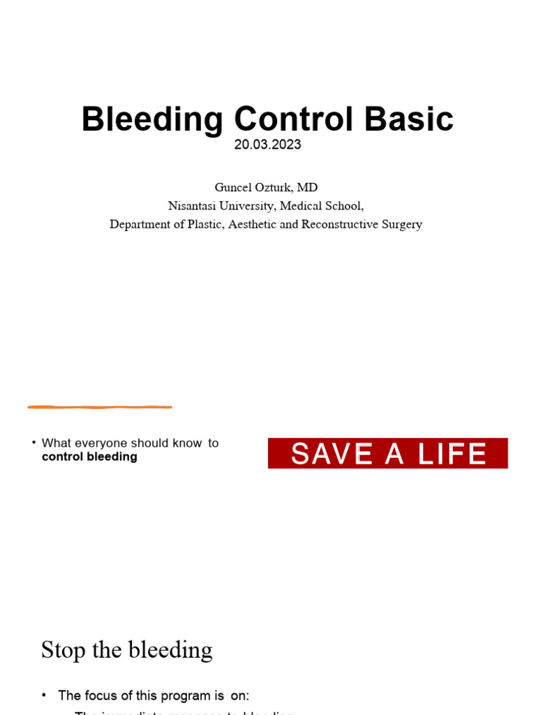 First Aid For Bleeding | PDF | Wellness | Science & Mathematics