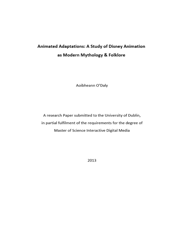 Animated Adaptations - A Study of Disney Animation As Modern Folklore ...