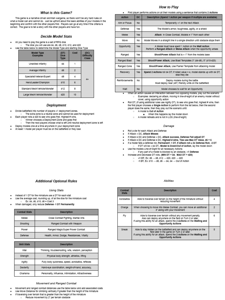 Narrative Wargame Mechanics Guide | PDF